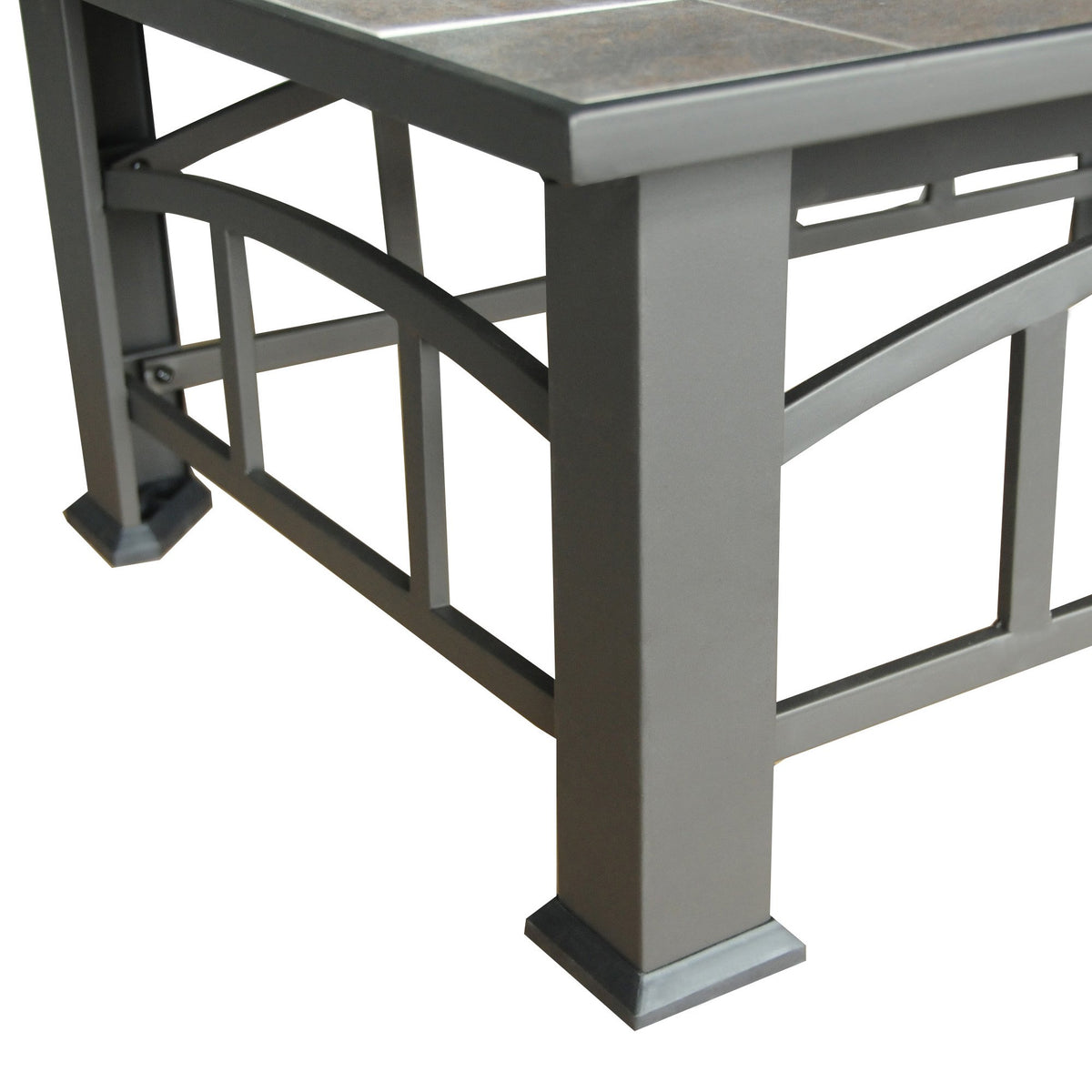 Rectangular Tile Table Top Outdoor Fire Pit Fireplace Backyard Deck Fi ...